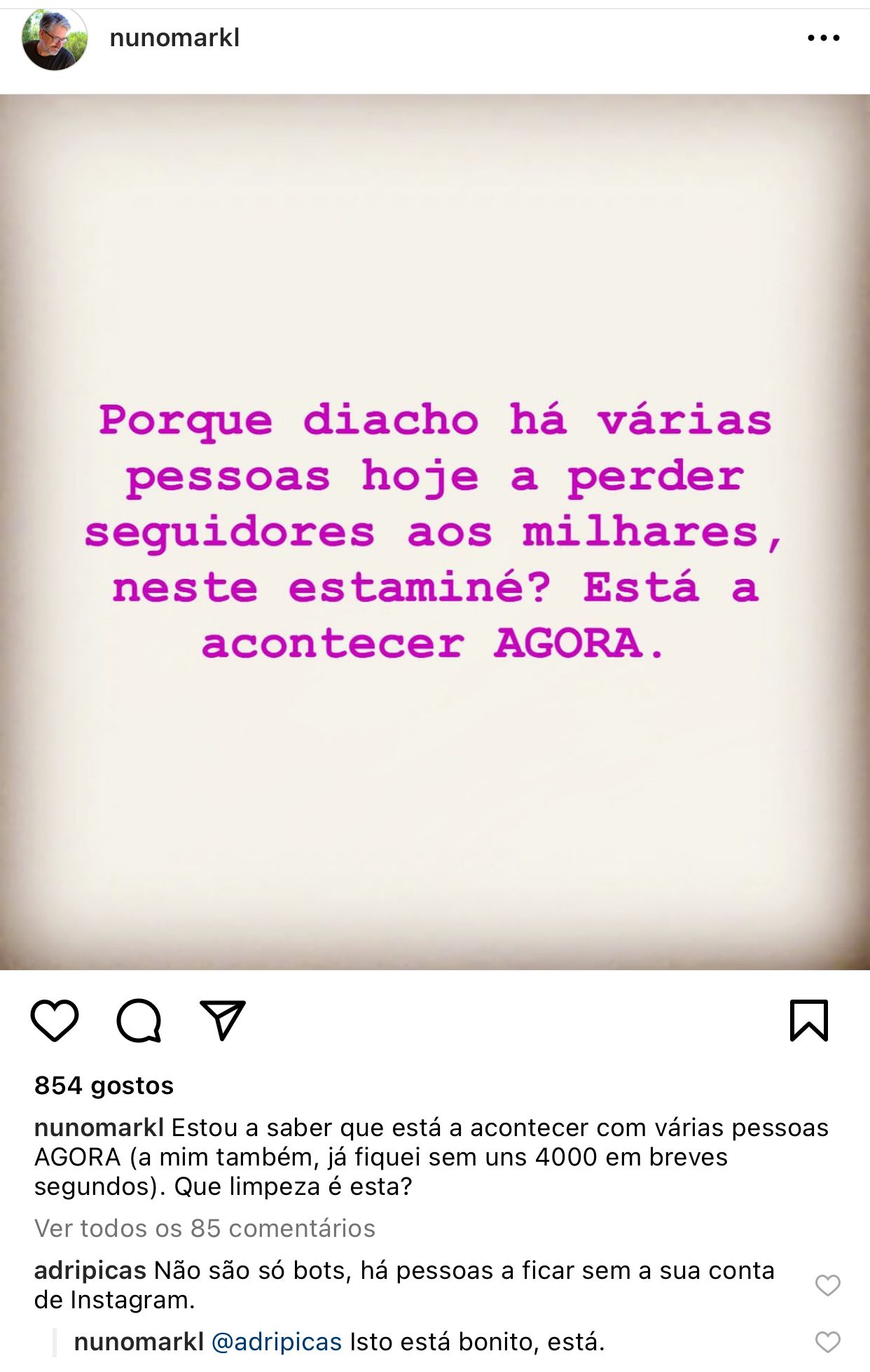 "Pedimos desculpa pelo inconveniente". Instagram reage à suspensão de ...