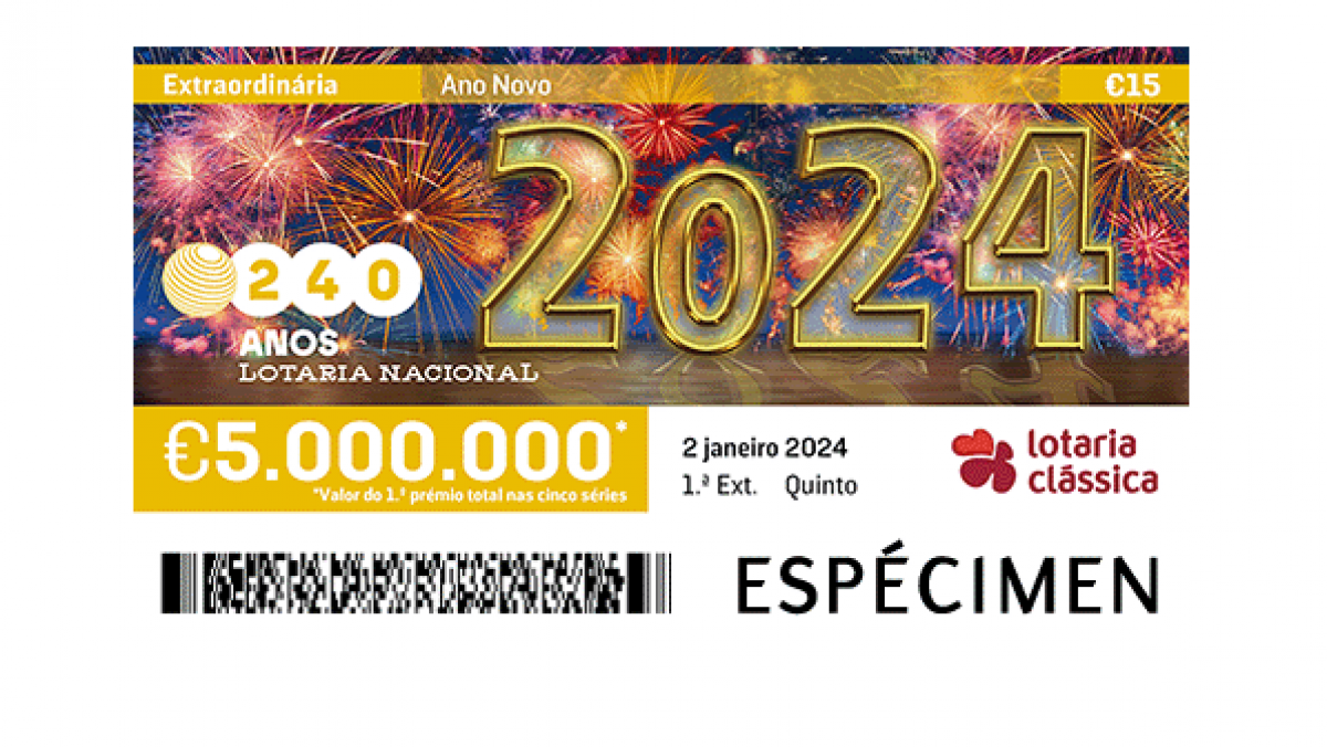 Revelados os números da Lotaria de Ano Novo
